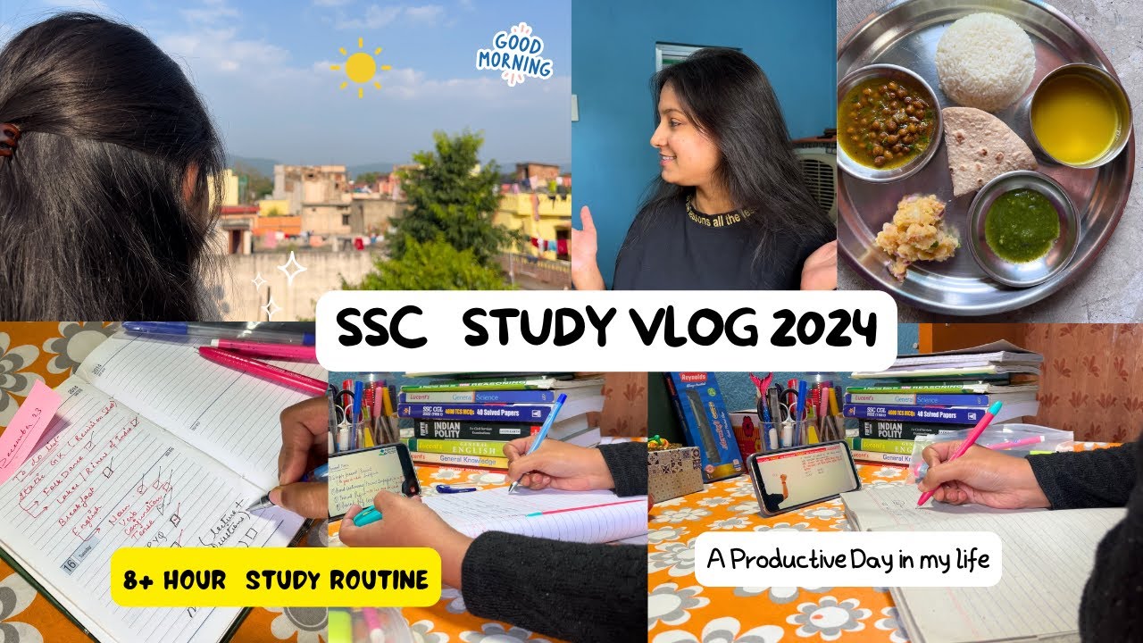 ssc study vlog |📚ssc cgl aspirants life |8 hour Study Routine |A ...