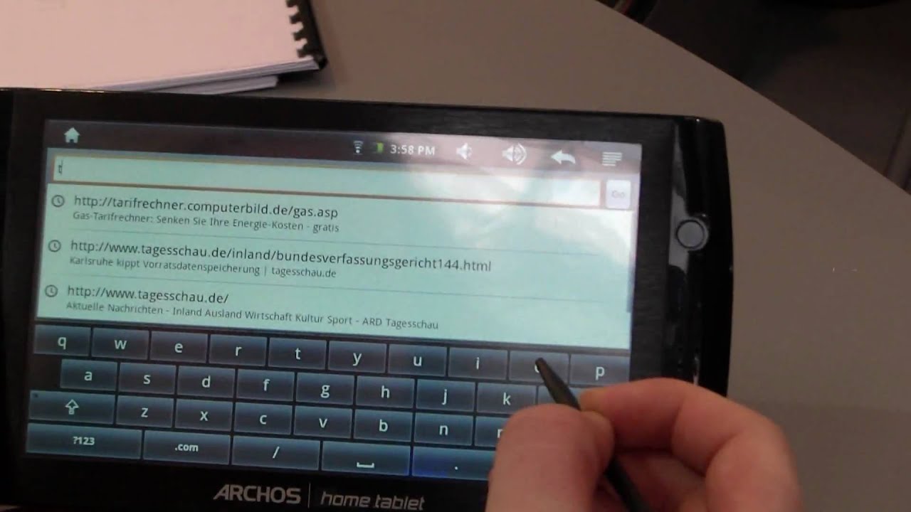 Archos 7 Home Tablet Hands On - YouTube