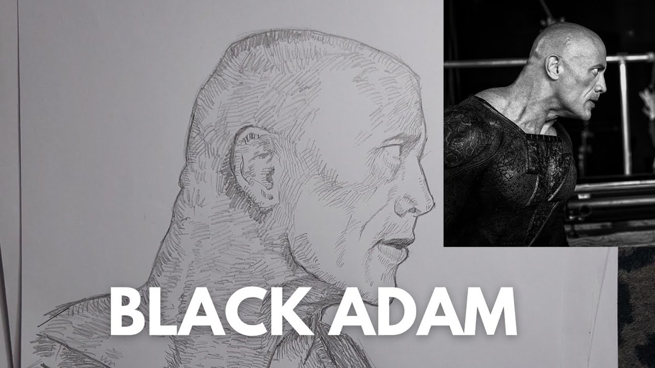 Drawing Black Adam | Dwayne johnson | The Rock | Speed drawing - YouTube