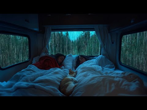 Heavy Rain & Thunder on a Cozy Car Roof ⛈️ 3 Hours of ASMR for Deep Sleep & Relaxation