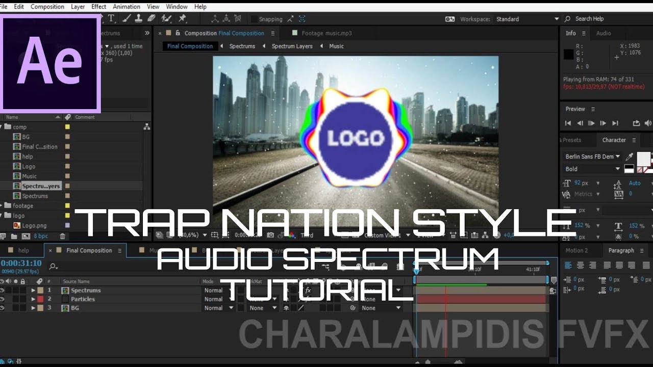 Trap Nation Style Audio spectrum After Effects Tutorial - YouTube