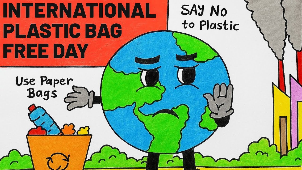 Plastic Mukt Bharat Drawing/Howto Draw International Plastic Bag Free ...