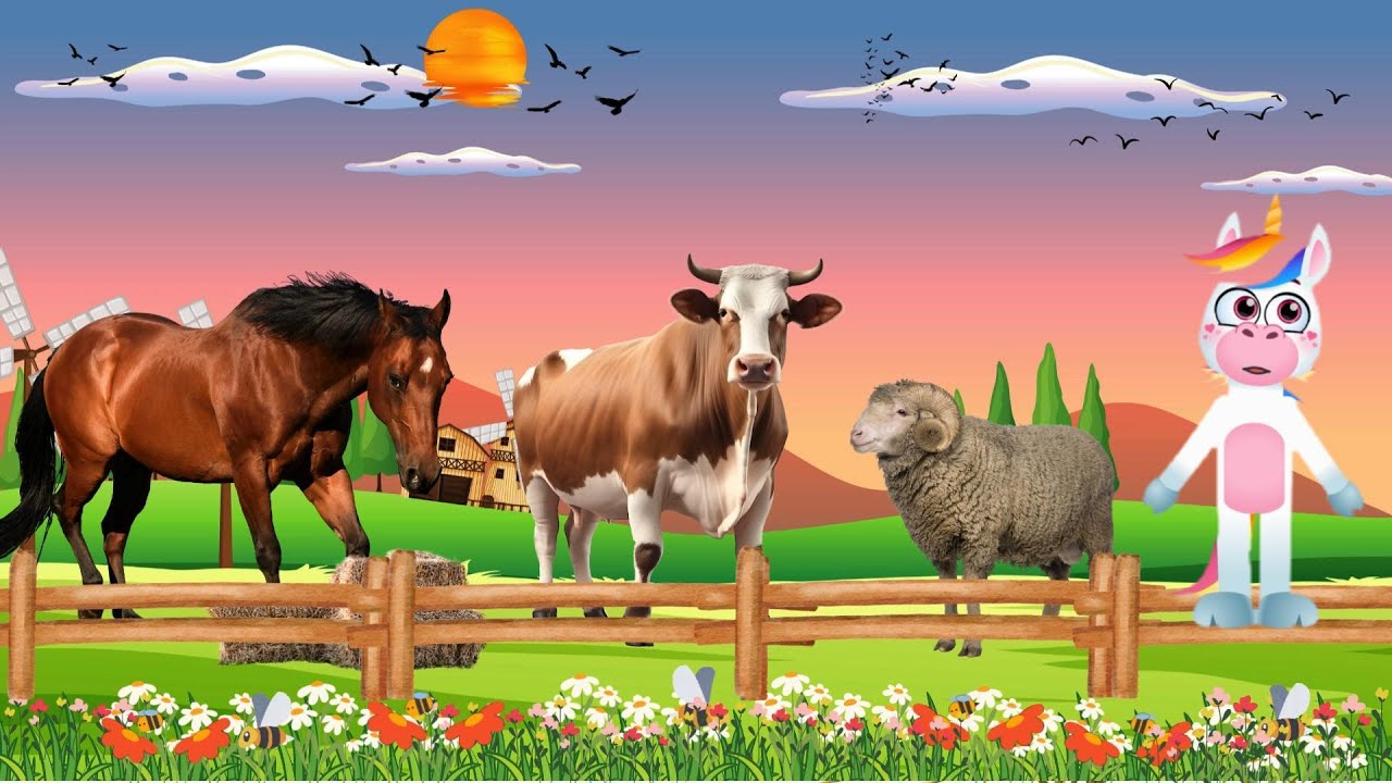 Animals for Kids | Horse, Cow and Sheep | Farm Animals | Learning for ...