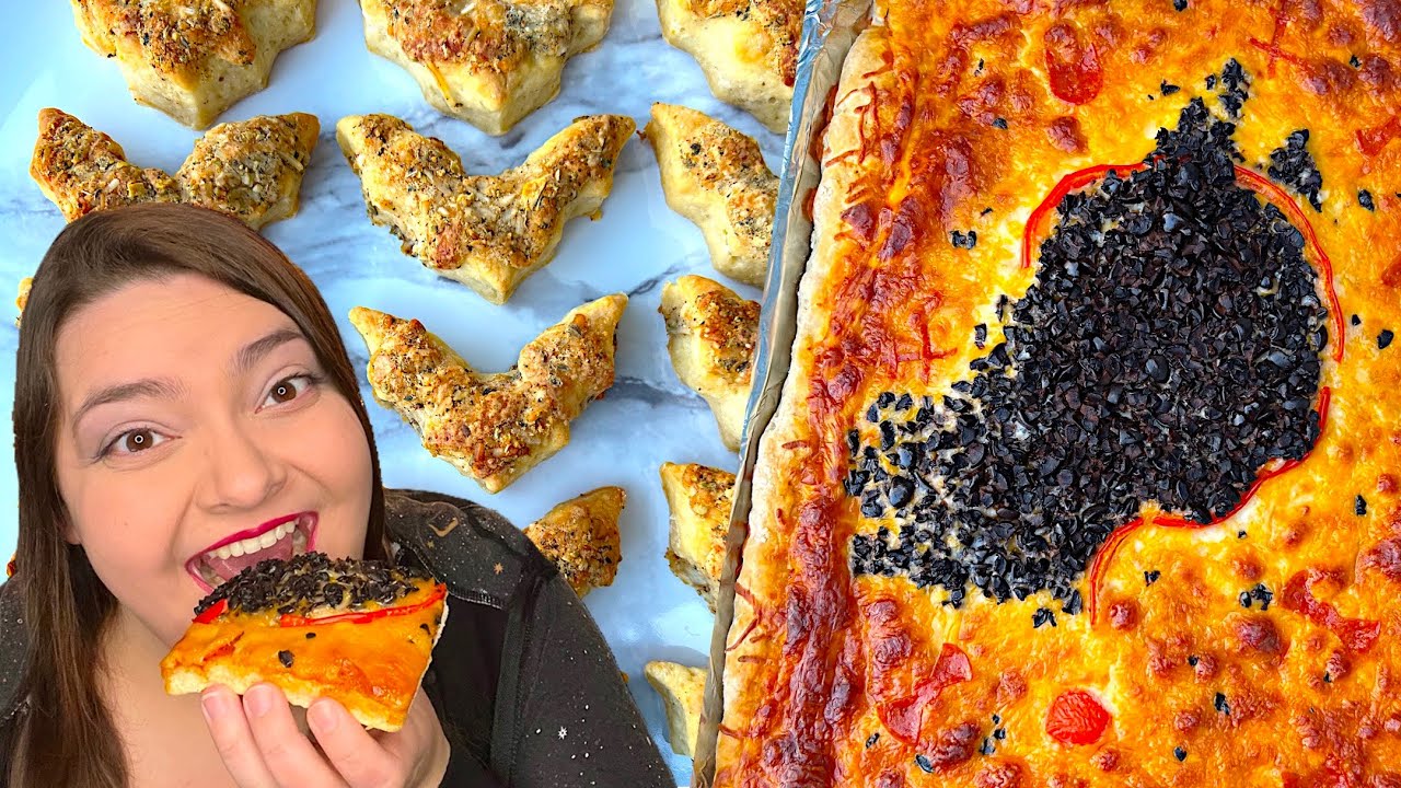 THE BATMAN Pizza & Batarang Garlic Bread Sticks Tutorial! The Batman ...