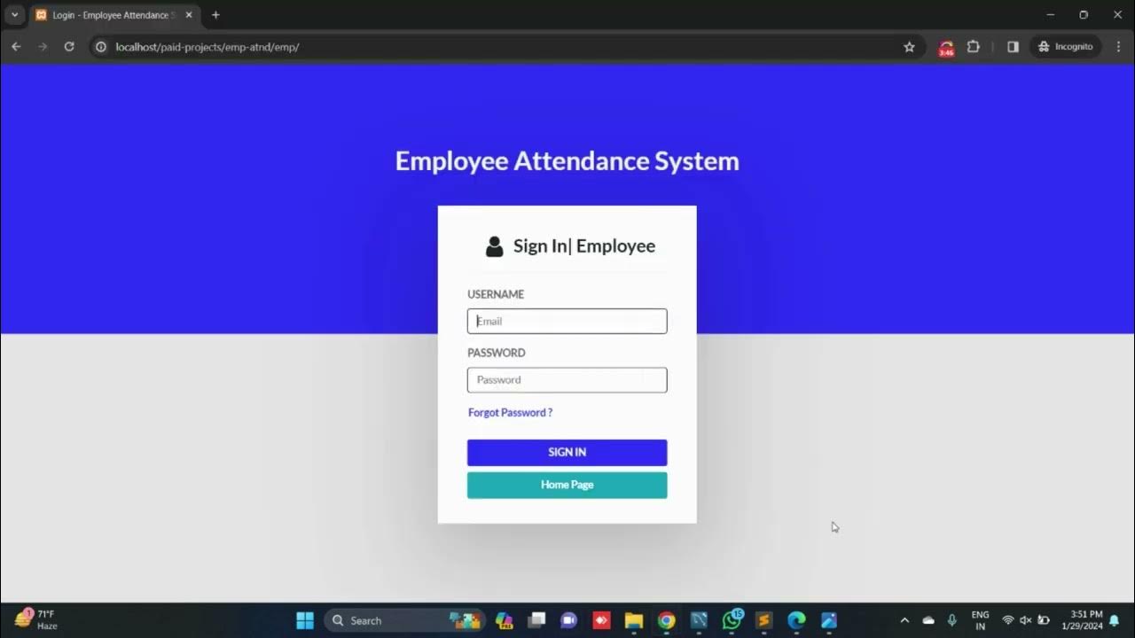 Employees Attendance System Using Php And Mysql | Phpgurukul - Youtube