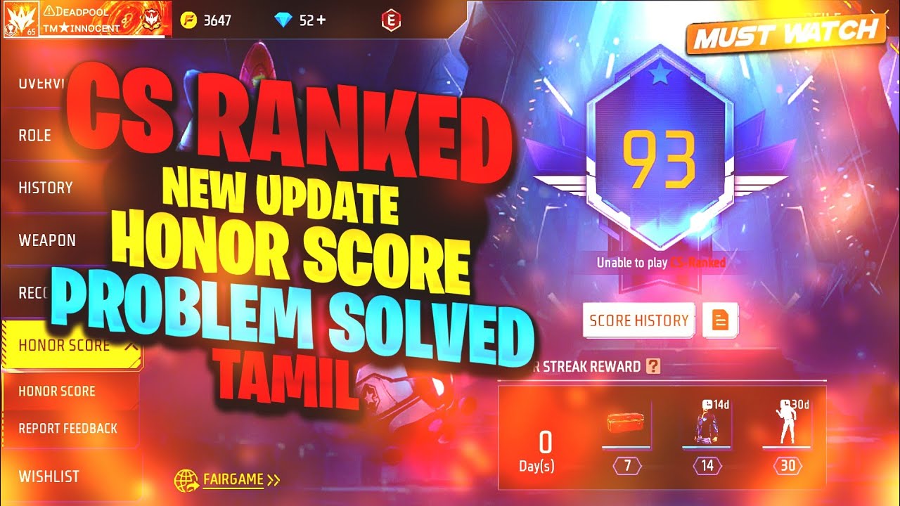 How to Fix CS Ranked ban notice problem and Honor Score Issues in Free Fire - YouTube