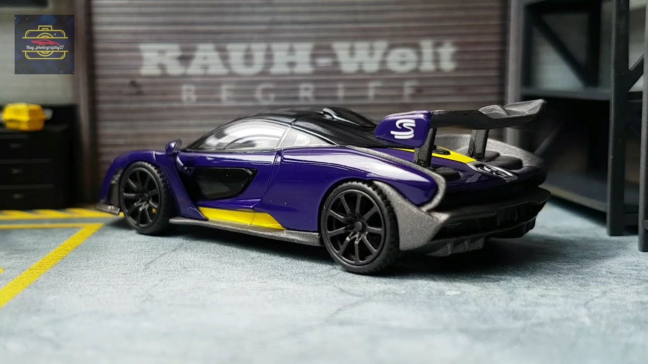 CINEMATIC SERIES : MY MCLAREN SENNA PURPLE YELLOW 1:64 SCALE BY MINI GT ...