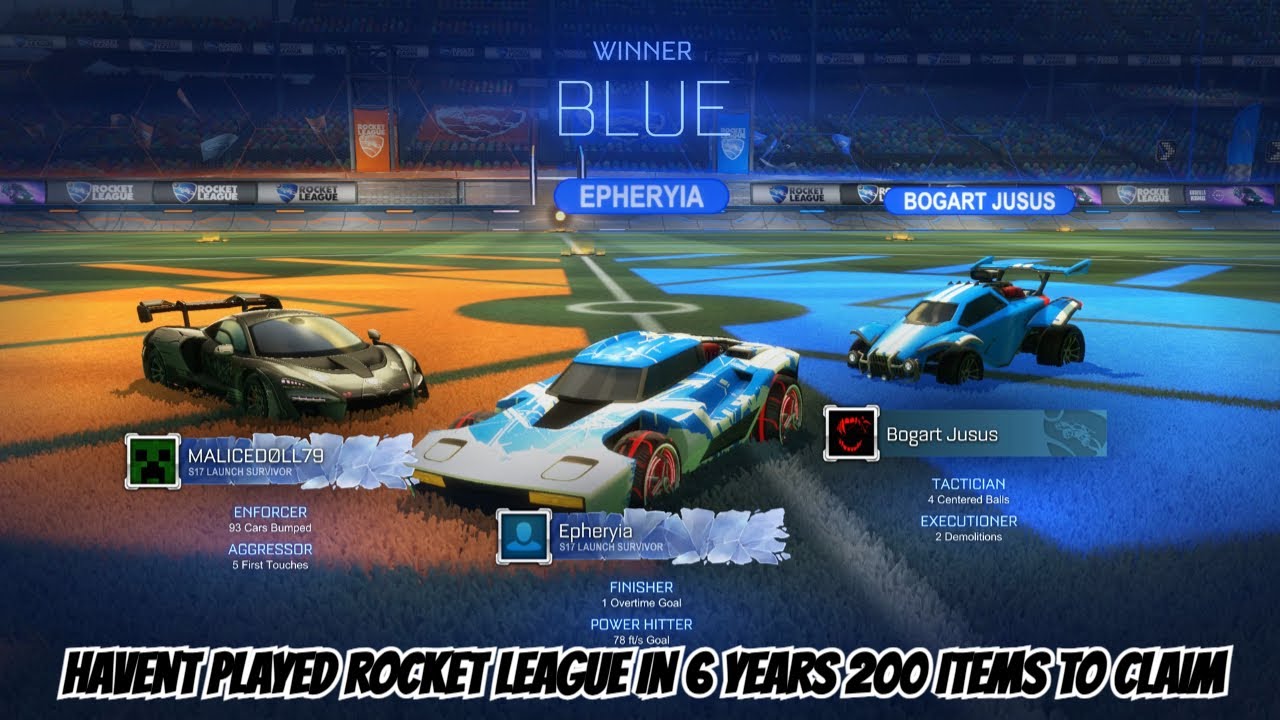 HAVENT PLAYED ROCKET LEAGUE IN 6 YEARS 200 ITEMS TO CLAIM - YouTube