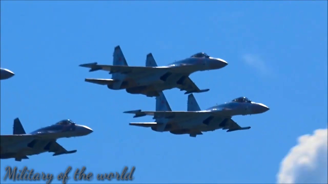 Su-35 vertical take-off air show - YouTube