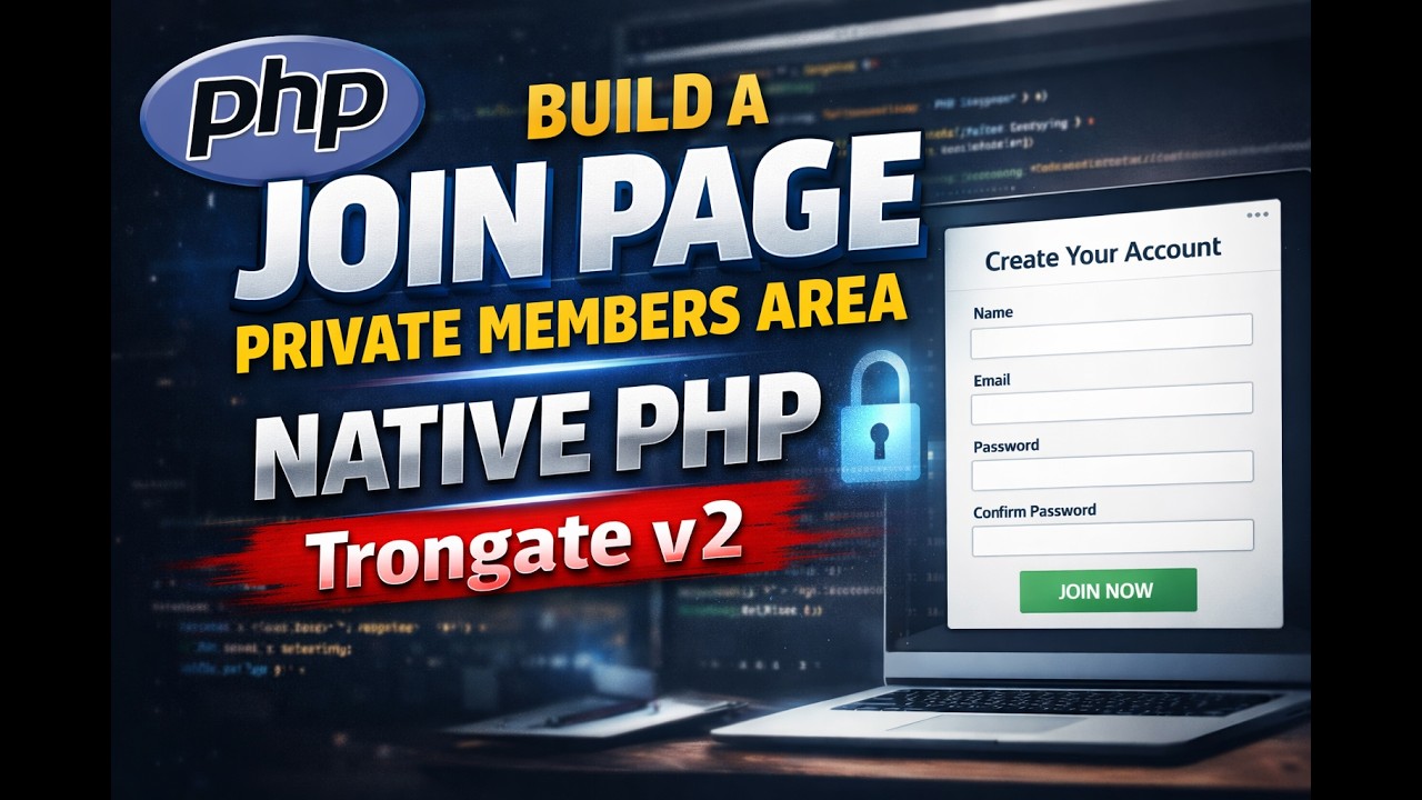Build a Join Page for a private members area with Native PHP | Trongate ...