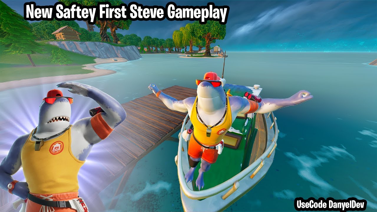 Fortnite's NEW Shark Skin, SAFETY FIRST STEVE (Safety Shark Bundle ...