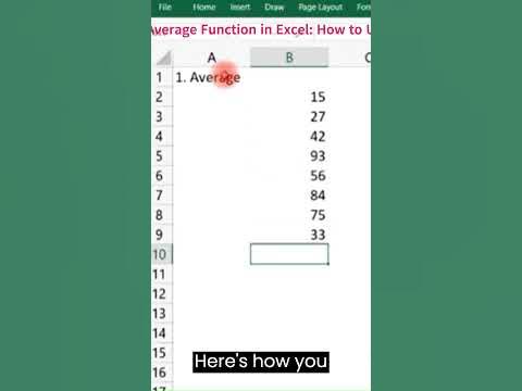 In 1 Minute Learn Average function in Microsoft Excel #exceltutorial #microsoftexcel #average ...