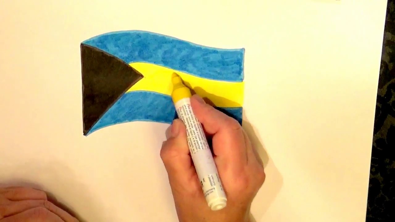 Learn geography How to draw a flag Bahamas - YouTube