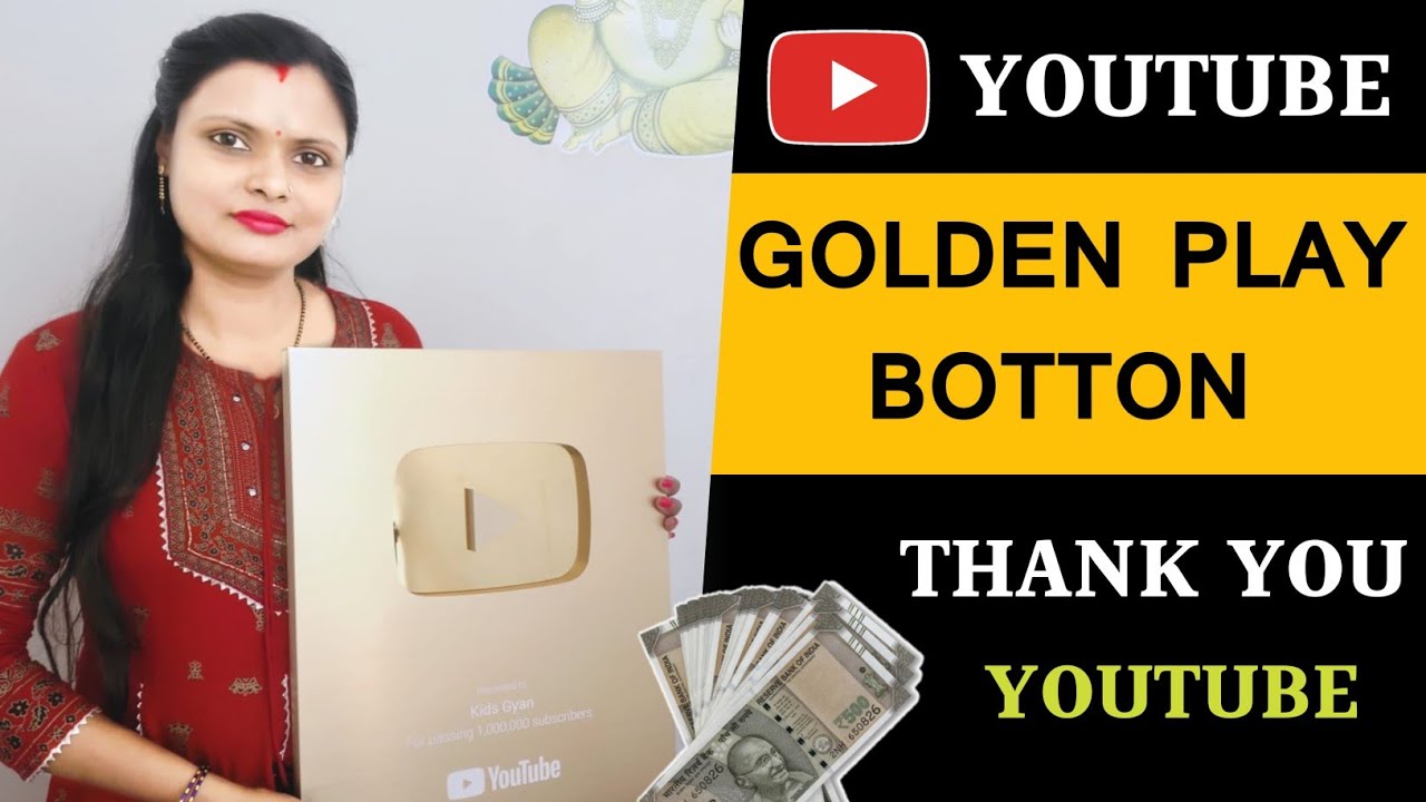 Golden Play Button Award | Golden Play Button Unboxing | Youtube Award ...