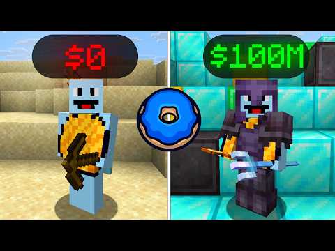 Donut SMP'de 0$'dan ZENGİN OLMAYA ÇALIŞTIM! - (Zero to Hero) #1