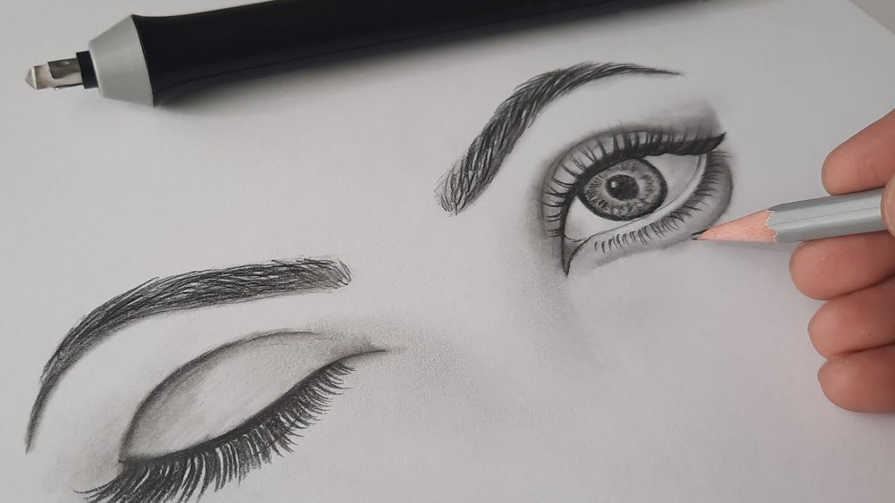 DRAWING TUTORIAL / HOW to draw realistic eyes - easy sketch #pencil ...
