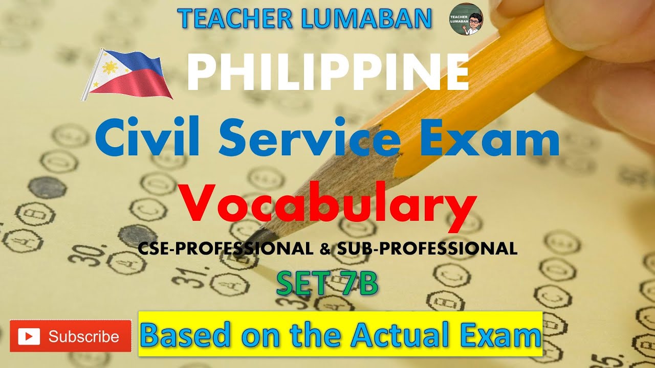 Civil Service Exam Set 7B Vocabulary | Teacher Lumaban - YouTube