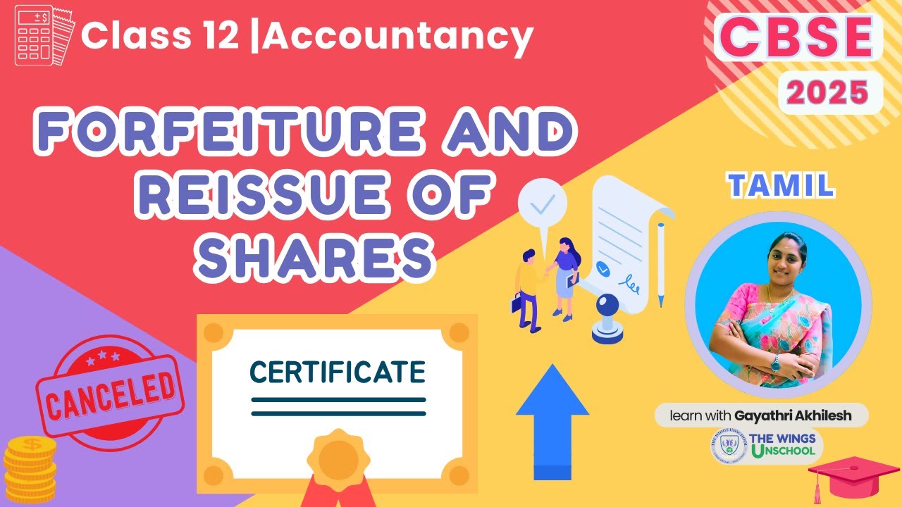 Forfeiture and Reissue of Shares Class 12 CBSE | Accountancy Simplified! Tamil Explained - YouTube