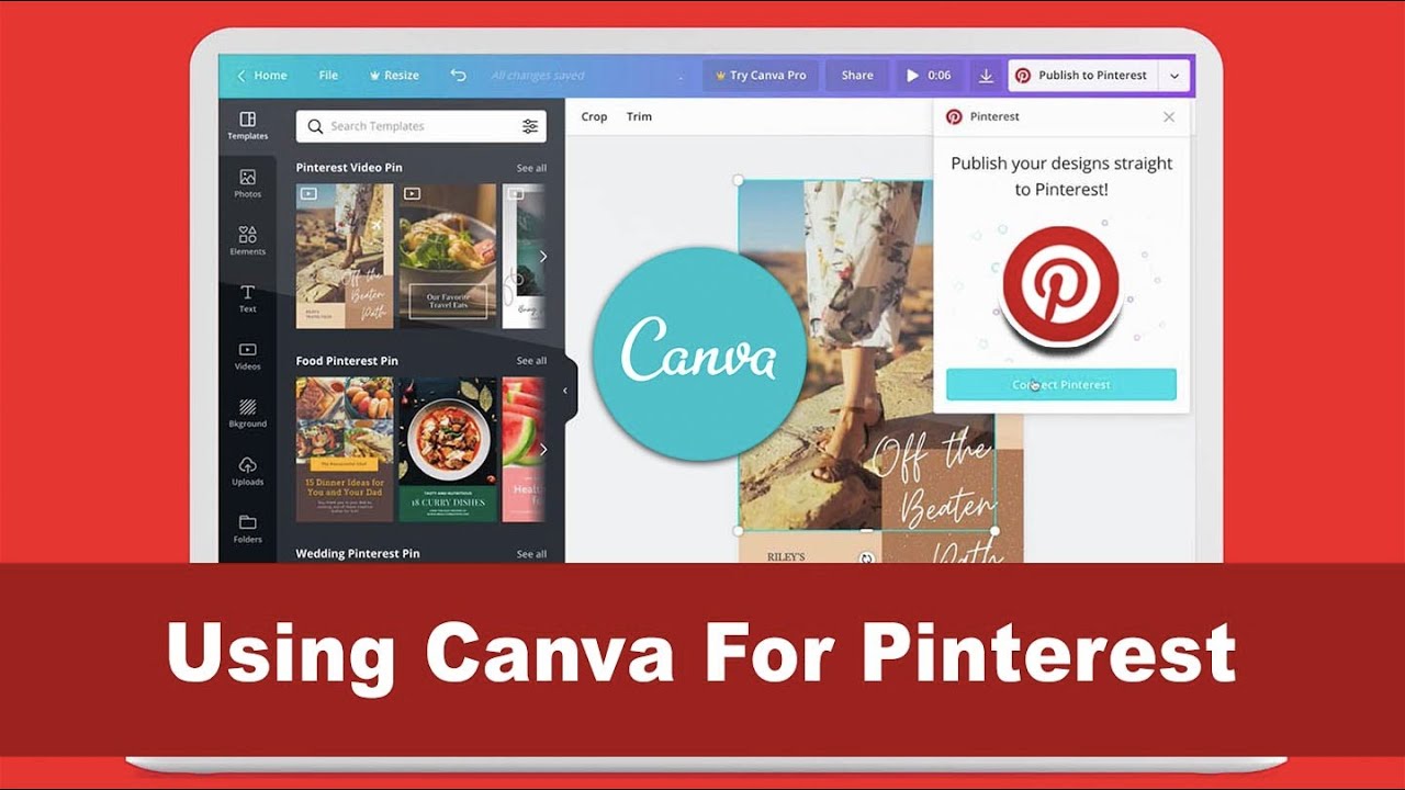 Using Canva to create great Pinterest Images - YouTube
