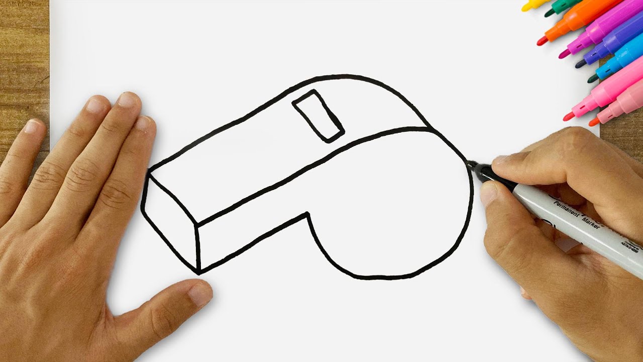 How to Draw a Whistle? VERY EASY Whistle Drawing | Camping Whistle ...