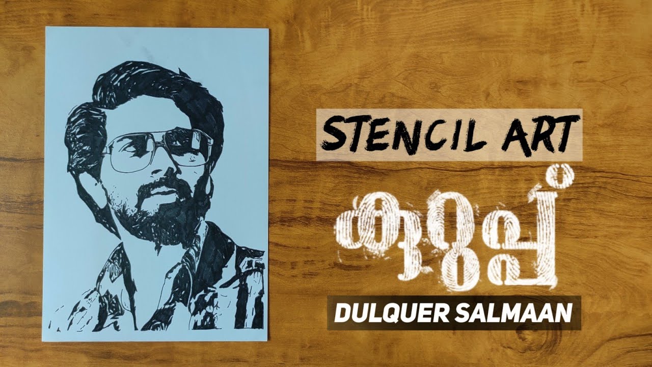 Kurup Stencil Art | How to Draw Dulquer Salmaan | Drawing Malayalam ...