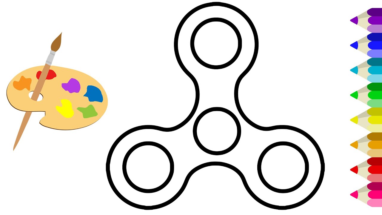 How to draw a fidget spinner easy, Coloring fidget spinners learn ...