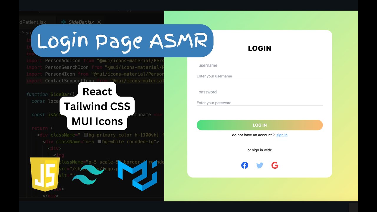 Lime Code - Login Page ASMR with React and Tailwind CSS #asmr #react # ...