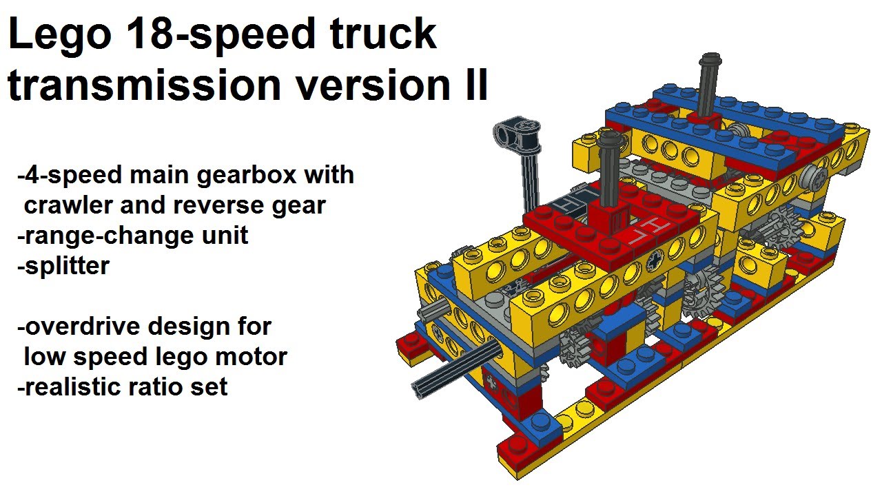 Lego 18-speed truck transmission version II - YouTube