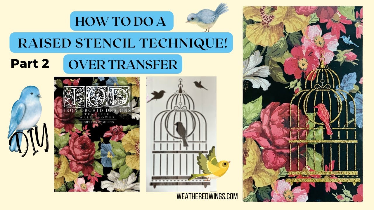 How to do a Raised Stencil Technique Part 2 - YouTube