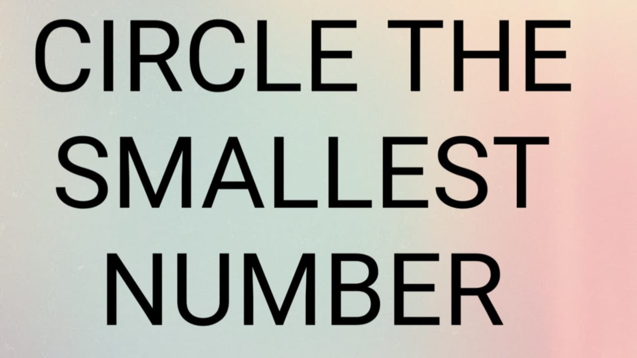 Circle The Smallest Number #Class3rd - YouTube