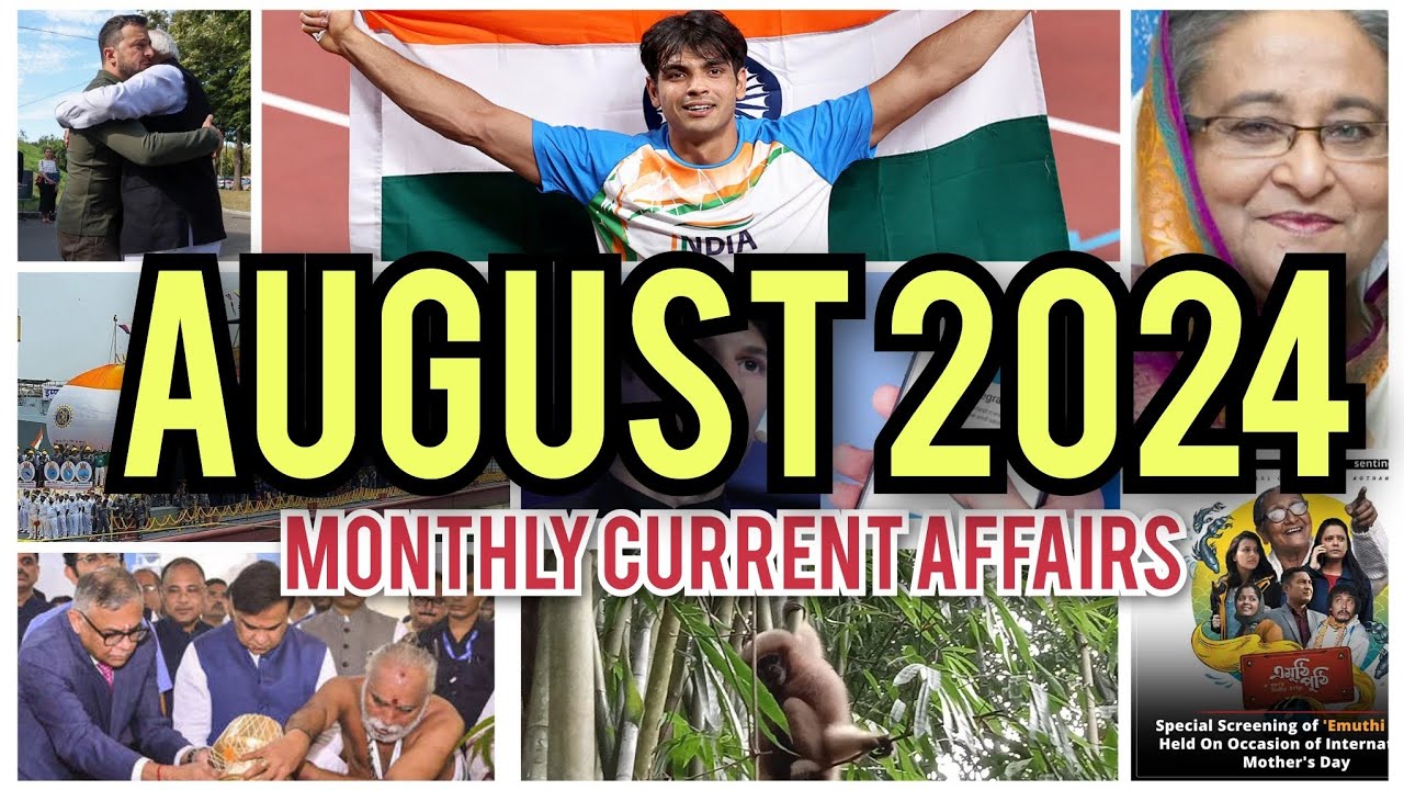 August 2024 Current affairs / State National International - YouTube