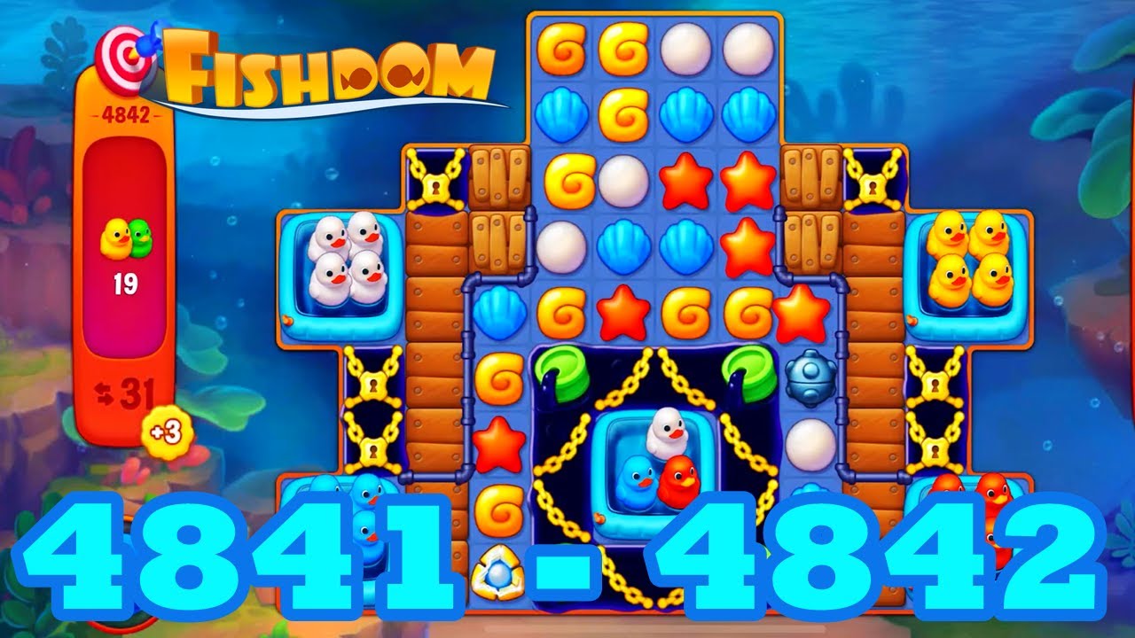 Fishdom Level 4841 - 4842 HD Walkthrough | 3 match puzzle | gameplay ...