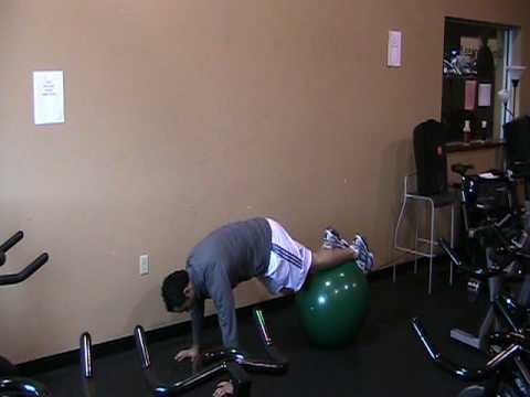 Kickouts on a swiss ball - YouTube