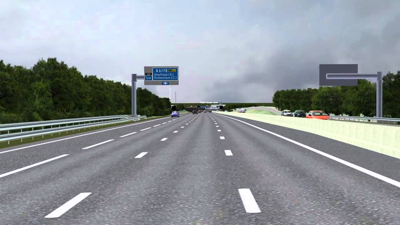 Watch the planned 'Smart Motorway' on the M1 in South Yorkshire - YouTube