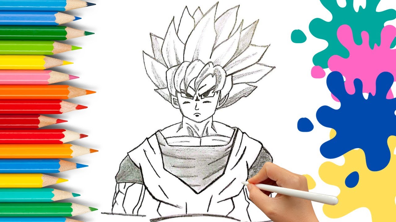 Easy pencil sketch drawing anime || How to draw goku from dragon ball z ...
