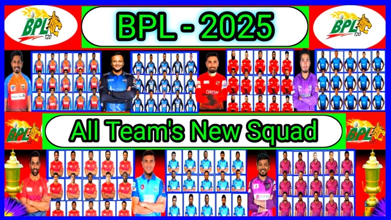 BPL 2025 | All team new & final squad | বিপিএল ২০২৫ | সবগুলো দলের নতুন ...