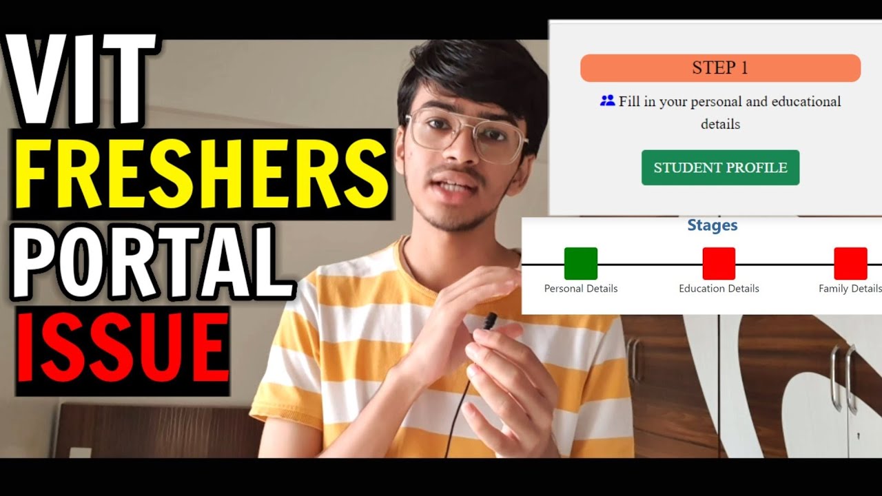 VIT FRESHERS PORTAL ISSUE AGAIN 😟 - YouTube