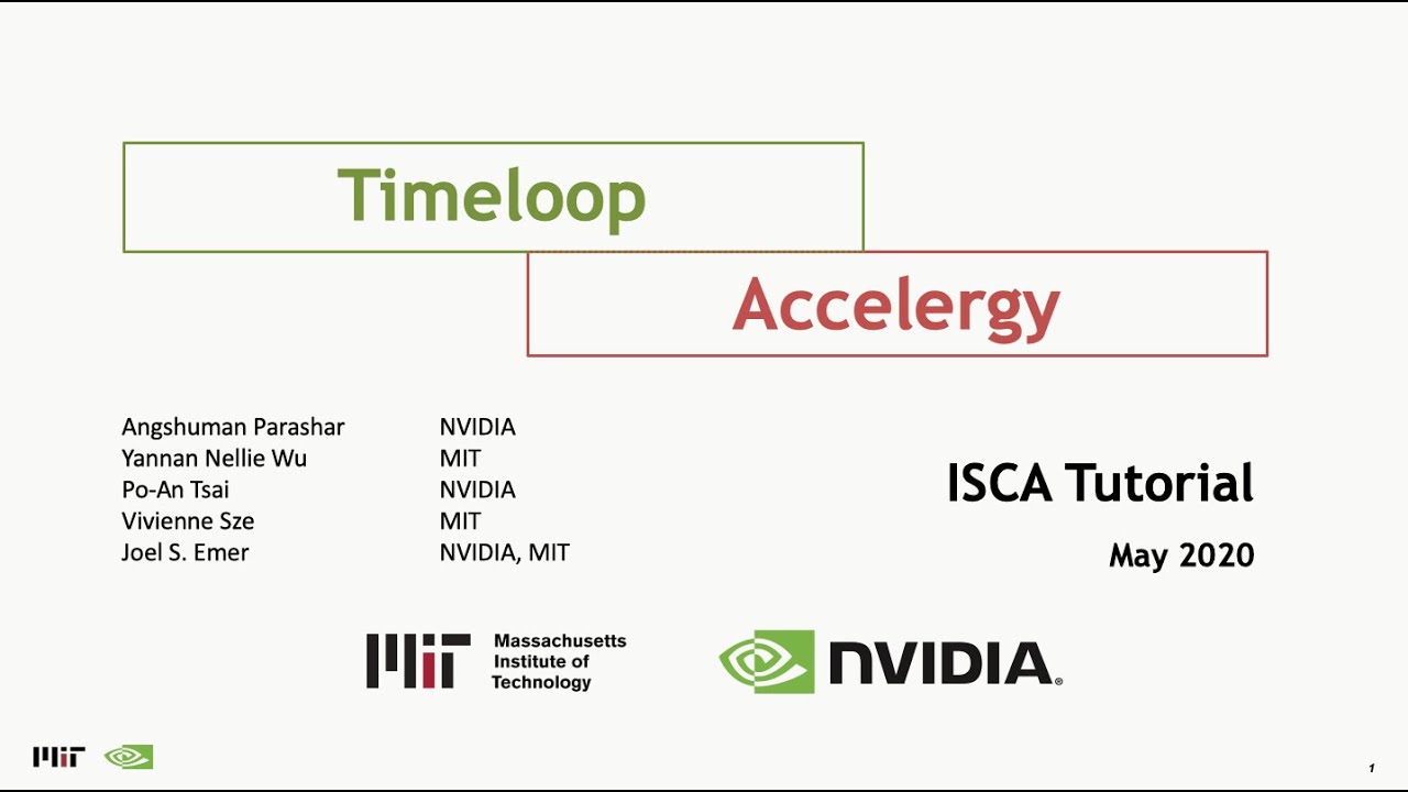 Timeloop/Accelergy Tutorial @ ISCA 2020 - YouTube