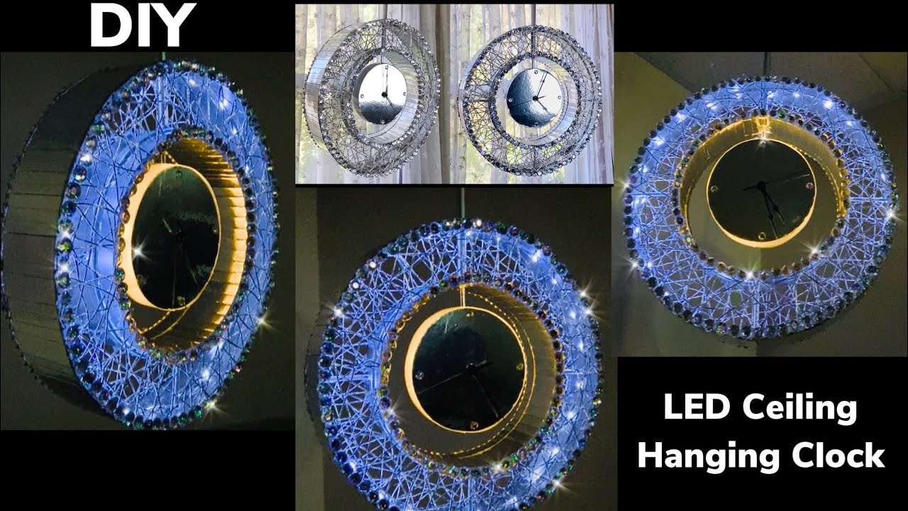 DIY Glamorous Hanging Clock Sconce || Using Table Placemats & LED ...