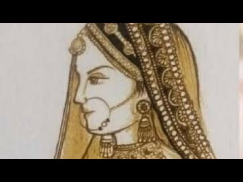 how to draw dulhan/dulhan mehndi sketch /pencil sketch - YouTube