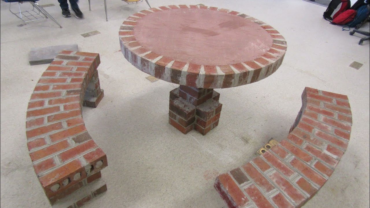 Round brick table set - YouTube