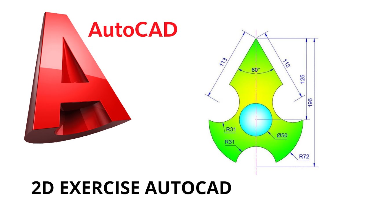 AUTOCAD 2D EXERCISE | AutoCAD 2022 - YouTube