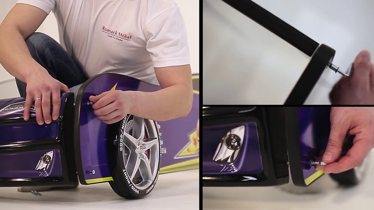 Процесс сборки кроватки машинки Romack Kiddy - YouTube