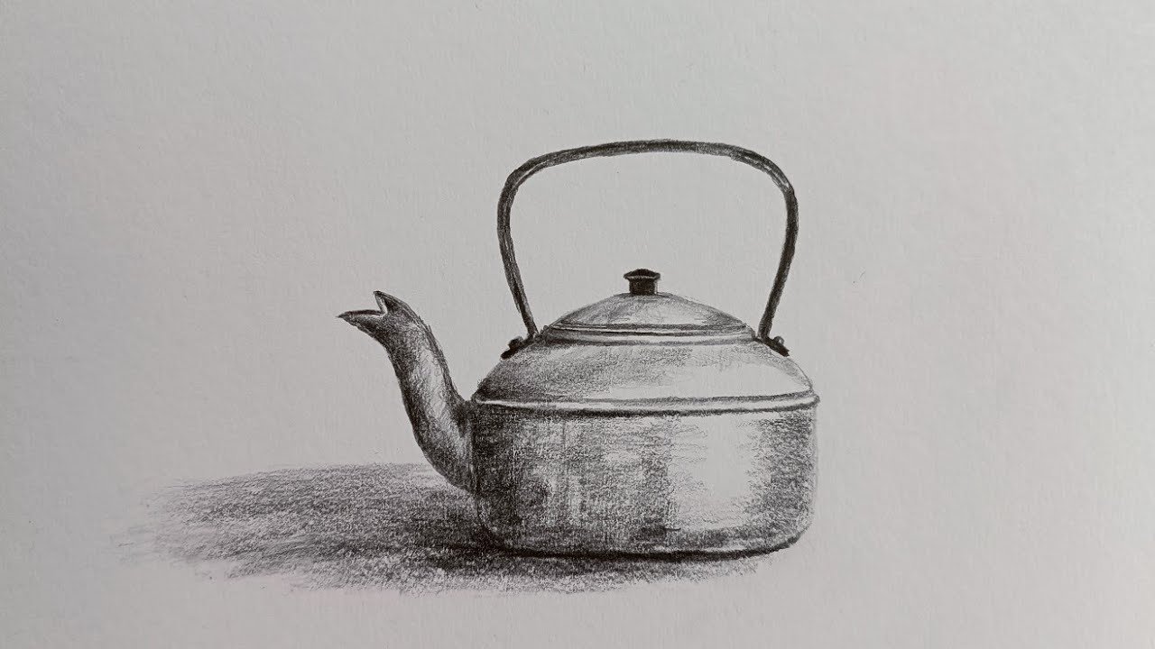 How to draw a teapot - step by step | Easy pencil sketch | Drawing ...