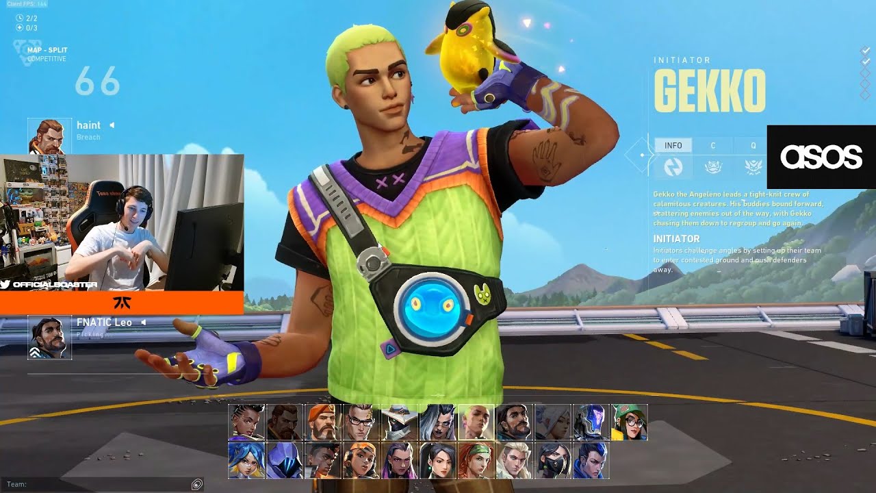 WORLD CHAMPION FNATIC BOASTER TRIES NEW AGENT GEKKO -VALORANT RANKED ...