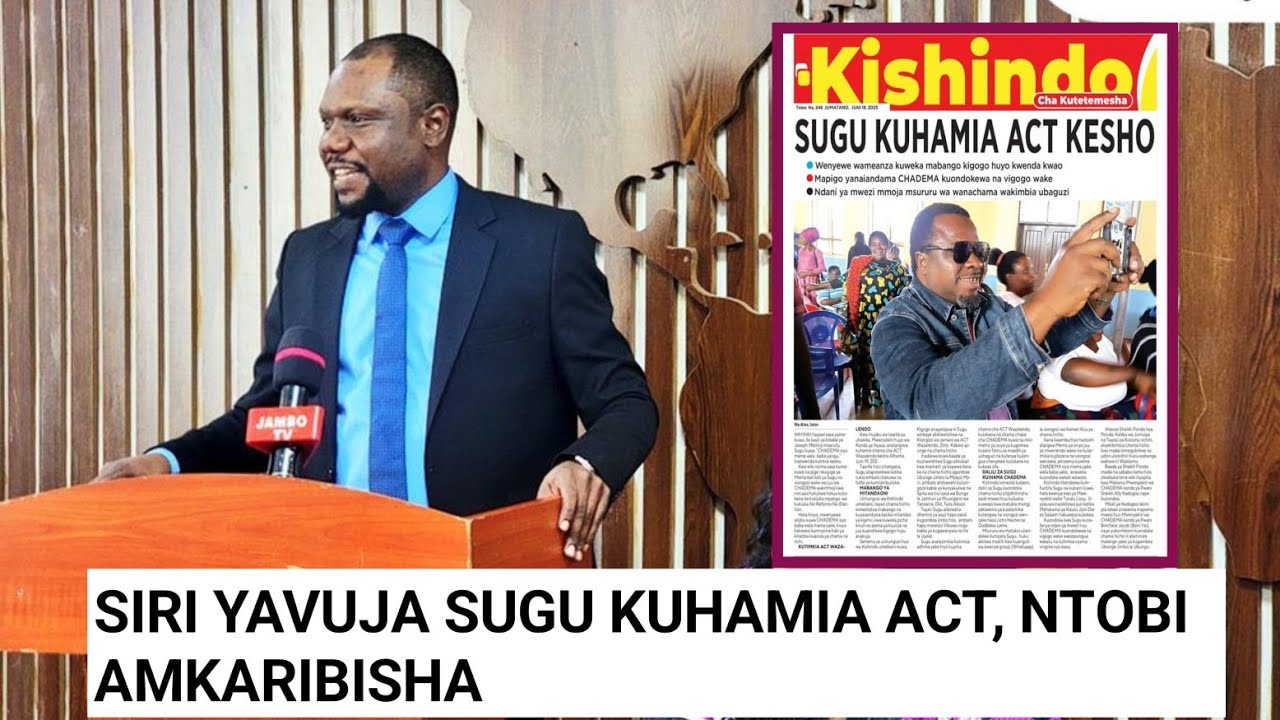 NTOBI AMKARIBISHA SUGU ACT, NI MUDA MUAFAKA SASA - YouTube