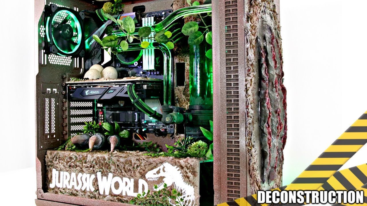 EPIC Deconstruction of the JURASSIC WORLD GAMING PC - Water Cooled Time ...