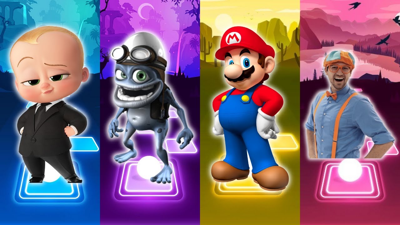The Boss Baby - Crazy Frog - The Super Mario Bros - Blippi - Tiles Hop ...