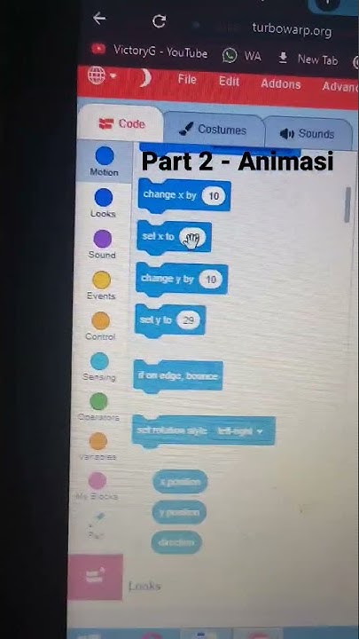 Part 2 tutor scratch Bikin animasi - YouTube