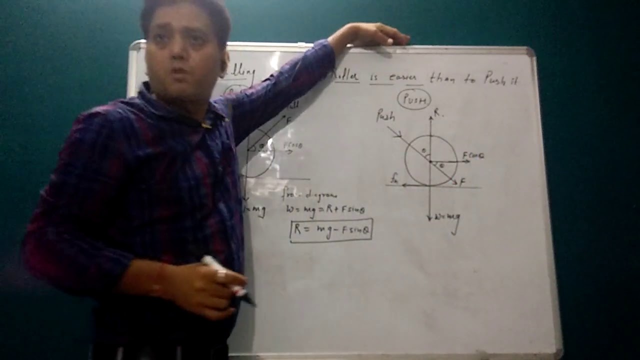 Easier to pull roller than to push it | physics | Class 11 | - YouTube